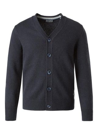 Pierre Cardin Herren Cardigan blau Wolle unifarben