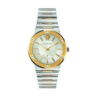 Versace Greca Logo Bicolor Uhr - - Accessories - Herren - Grau - ONE SIZE