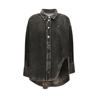 The Attico Diana Denim Shirt - - Blouses & Shirts - Damen - Schwarzk - 2XS