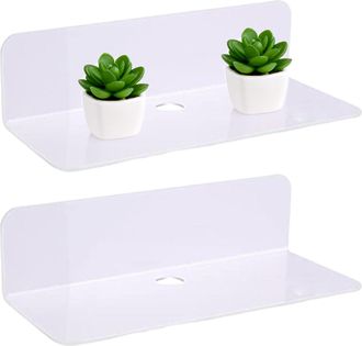 Generic Schwebende e Für Die Wand - 2 Stück Metall Organizer - 23 cm Wandmontage für - Für Badezimmer, Schlafzimmer, Küche, Zuhause, Fotorahmen, Pflanzen, Par