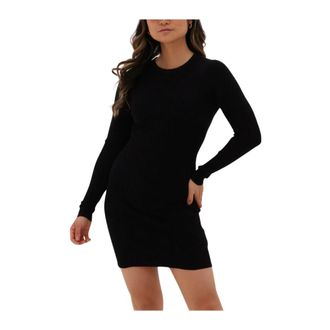 Calvin Klein Badge Strick&auml;rmel Kleid - - Dresses - Damen - Schwarzk - XL