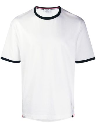 Thom Browne t-shirt &agrave; bordures contrastantes - Blanc