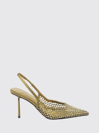 Le Silla Escarpins slingback Gilda en r&eacute;sille brod&eacute;e de cristaux &agrave; talon haut