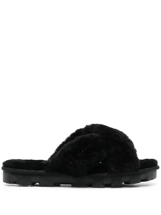 UGG claquettes &agrave; design textur&eacute; - Noir