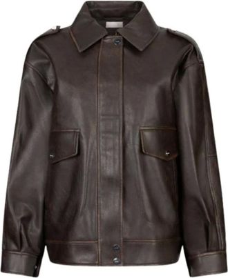 Liu Jo Femme, Vestes, Brun, Taille: 46 FR Veste en tissu enduit