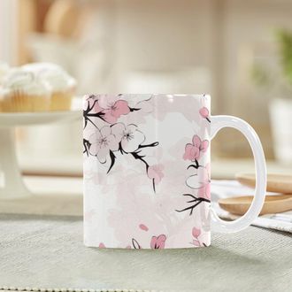 Generic Becher Frühling Rosa Kirschblüten Teetassen Einfach Zu Halten Coffee Cups Hochwertige Coffee Mug Für Kaffee Tischdeko Milch 330Ml