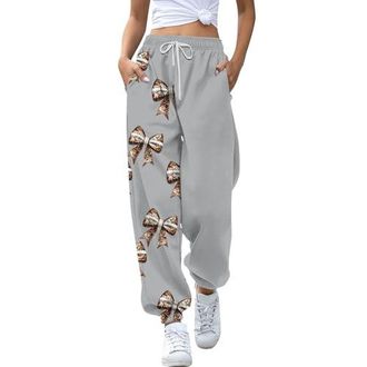 Generic Pantalon de surv&ecirc;tement pour femme - Pantalon de yoga taille haute avec poches - Pantalon court pour femme, gris, XXL