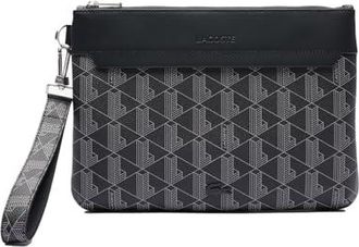 Lacoste Pochette unisexe Monogramme Noir Gris, Monogramme Noir Gris, Occidental
