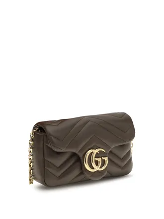 Gucci Womens Gg Marmont Shoulder Bag Toasted-Toasted Calf Leather Bos Taurus Toasted/toasted