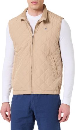GANT Herren Quilted Windcheater Vest Weste, Dark Khaki, XL