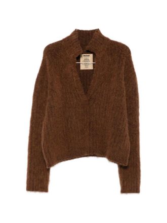 Uma Wang Pull polo en laine m&eacute;lang&eacute;e