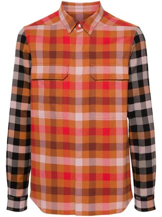 Rick Owens chemise en flanelle &agrave; carreaux - Rouge