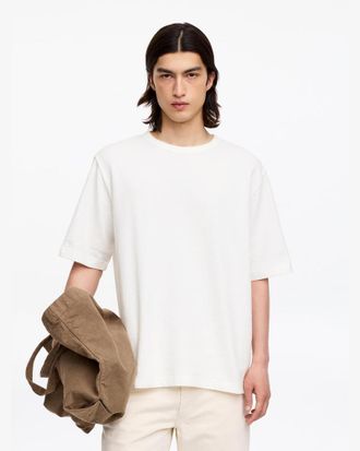 Arket Lockeres Boucl&eacute;-T-Shirt -Wei&szlig;