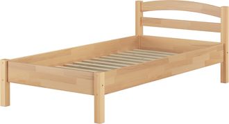 Erst-Holz Massivholzbett Holzbett Buche Natur 100x200 Einzelbett Bettgestell mit Rollrost 60.73-10