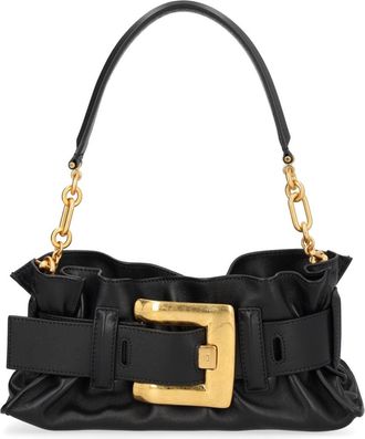 Balmain Womens Mini Anthem Bag Black Calf Leather Shoulder
