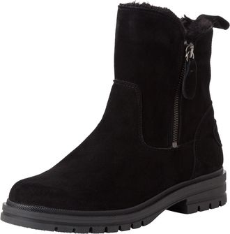 Tamaris Damen Warmfutter Stiefel Leder Blockabsatz Wechselfußbett; BLACK, EU 38