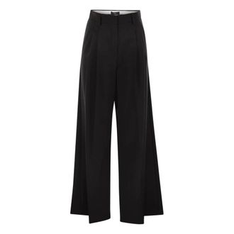 Max Mara Femme, Pantalons, Noir, Taille: 32 FR Wide Pantalons