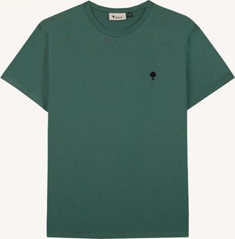 Faguo T-shirt vert gris&eacute; coton recycl&eacute;