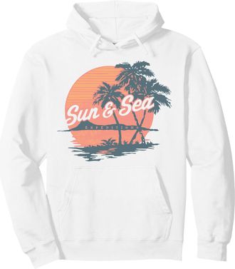 Trendy Apparel Sun & Sea Expedition Sunset and Palm Trees Pullover Hoodie