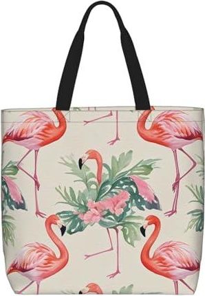 Generic Flamant Roses Aquarelle Sac A Main Femmes Grand Sacs R&eacute;utilisable Sac A Main Femme Pour Plage Gym Universit&eacute;