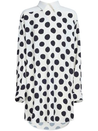 Marni robe-chemise &agrave; pois - Blanc