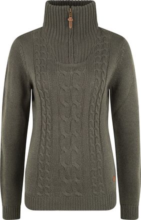 Oxmo OXCarry Damen Strickpullover Troyer Grobstrick Pullover mit Troyerkragen Rippbündchen Label-Details Regular fit, Größe:XXL, Farbe:Dark Grey (792890)