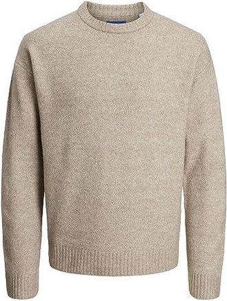 Jack & Jones Jack & Jones Pull en Tricot pour Homme avec col Rond, Couleur Unie, avec col Rond, Atmosphere, XXL
