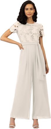 Apart Fashion APART Hochzeitsoverall mit Spitze im Materialmix aus Spitze und Chiffon, Creme, 36