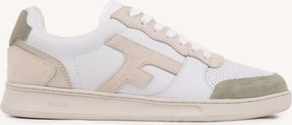 Faguo Baskets blanc et bleu oc&eacute;an cuir - HAZEL