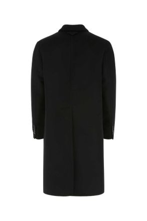 Prada Mens Virgin Wool And Angora Blend Coat Black