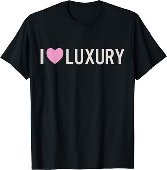 Pussy Deluxe I Love Luxury - Pink Heart T-Shirt