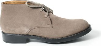 Tod's Tods Stiefel - Taupe Suede Leather Ankle Boots - Gr. 8_5 - in Rosa - f&uuml;r Damen