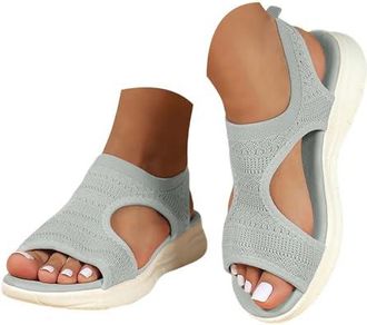 Generic Sandales orthop&eacute;diques pour femme - Coupe large avec soutien de la vo&ucirc;te plantaire - Sandales compens&eacute;es d&eacute;t&eacute; - Plateforme de marche - Chaussures d&eacute;co