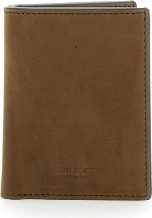 Tom Ford Homme, Accessoires, Brun, Taille: ONE Size Porte-cartes pliable Nubuck T Line