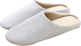 Generic Chaussons Homme Femme Plates Maison Coton Pantoufles Peluche Antid&eacute;rapantes L&eacute;ger M&eacute;moire Foam Ext&eacute;rieur Chaussons Confortables Slippers Chaussures Ma