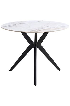 Xora Esstisch, Grau, Schwarz, Wei&szlig;, Beige, Metall, Keramik, rund, eckig, 100x76x100 cm, Bsci, Esszimmer, Tische, Esstische, Esstische rund