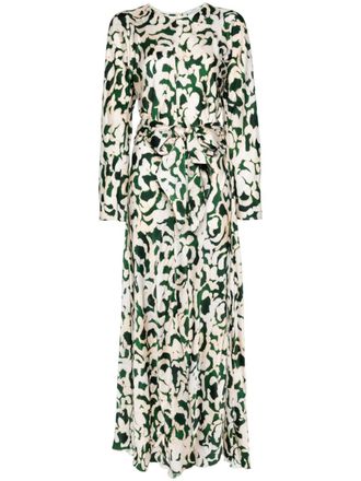 Forte_Forte robe longue &agrave; imprim&eacute; abstrait - Vert
