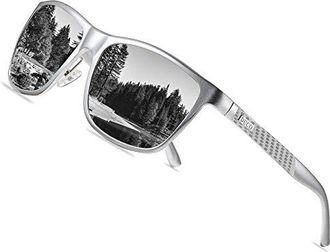 Duco Lunettes de soleil polaris&eacute;es Men Rectangle avec monture en m&eacute;tal pour la p&ecirc;che, le golf, la conduite 8200 (argent)