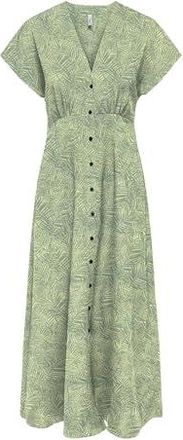 Only Onlnova Life Vis Mollie Long Dress AOP Robe Longue, Hedge Green, M Femmes