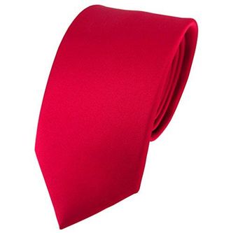 TigerTie mode satin cravate en soie rouge unicolor - cravate pure soie