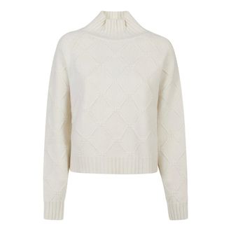 Elisabetta Franchi Femme, Pulls, Blanc, Taille: 36 FR Tricot Col Roul&eacute;
