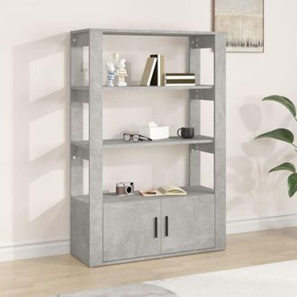 vidaXL Buffet Gris b&eacute;ton 80x30x119,5 cm Bois ding&eacute;nierie Vidaxl