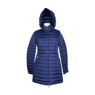 Add Femme, Vestes, Bleu, Taille: 42 FR Élégante Doudoune Rembourrée avec Capuche