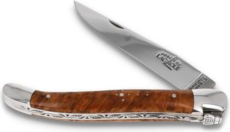 Forge de Laguiole Messer - 11 cm - Griff Thuja Thuya - Klinge 9 cm und Backen glänzend - Messer handgefertigt Frankreich