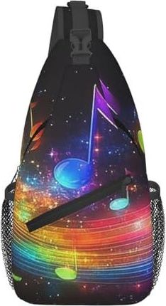 Generic Sac &agrave; bandouli&egrave;re color&eacute; avec notes de musique pour homme