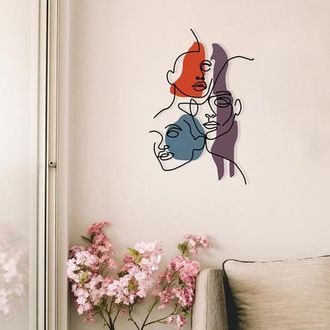 Hanah Home Stylish Decorative Metal Wall Accessory, 49.5 x 73.5 cm | Durable 1.2 mm Metal & 3 mm Wood | Perfect for Modern Home Decor & Unique Wall Art