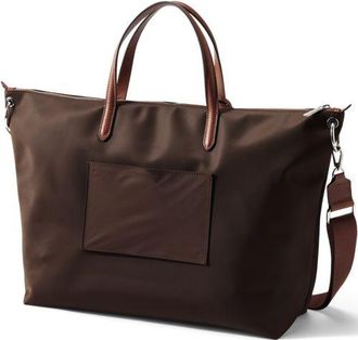 Lands End Wasserabweisende, verstaubare Reise-Shoppertasche, Damen, Größe:null regular, Braun, Nylon/Leder, by Lands End