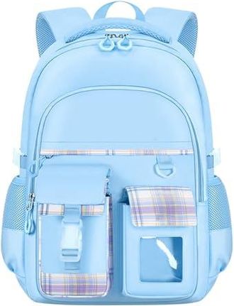 Generic Sacs &agrave; dos de voyage bleu clair pour filles, grands sacs &agrave; dos pour adolescentes, sac &agrave; dos pour &eacute;cole, compartiment pour ordinateur portable, &eacute;cole p