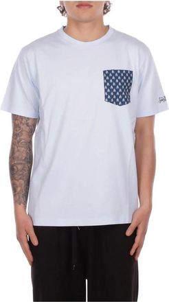 Saint Barth Homme, Tops, Bleu, Taille: XL Blanche T-Shirt