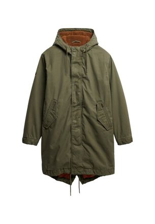 Superdry Herren Military Parka Sprie&szlig;endes Olivgr&uuml;n L